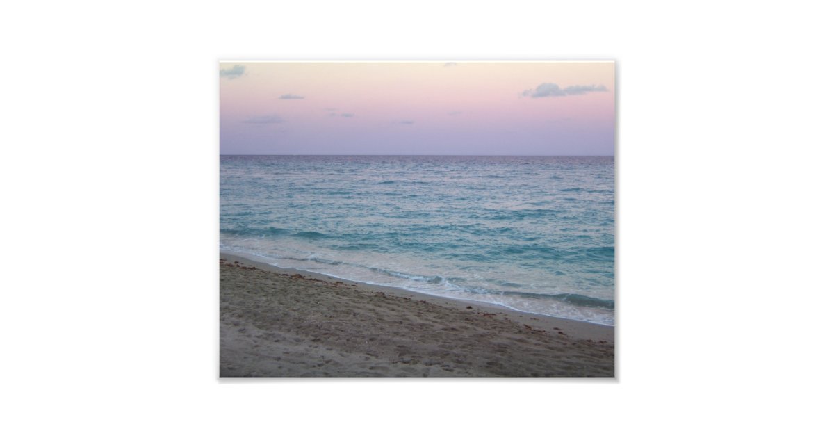Scenic Peaceful Pink Sunset Beach Photo | Zazzle
