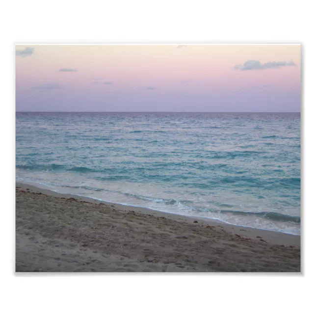 Scenic Peaceful Pink Sunset Beach Photo | Zazzle
