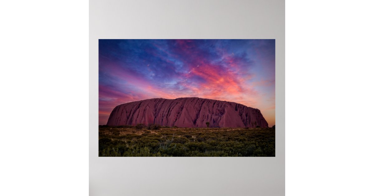 Scenic Photography - Uluru at sunset Poster | Zazzle