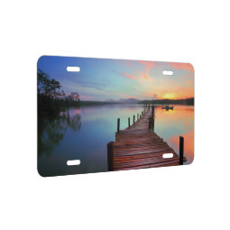 Scenic Sunrise Lake Jetty Pier License Plate | Zazzle