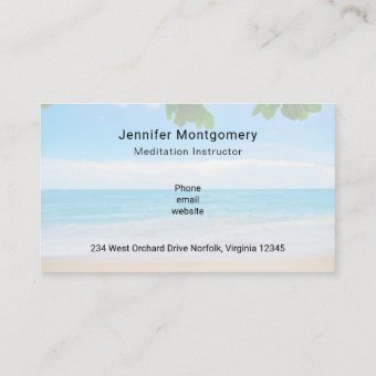 Scenic Tropical Beach Sun Sand and Surf Business Card | Zazzle