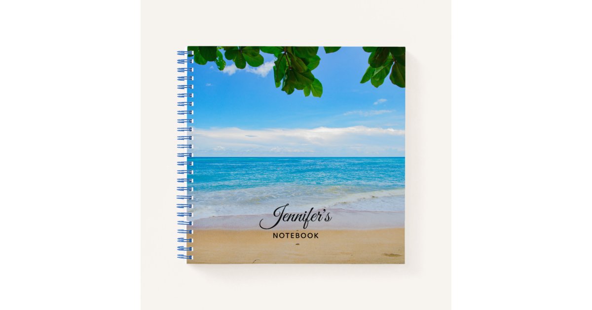 Scenic Tropical Beach Sun Sand and Surf Notebook | Zazzle