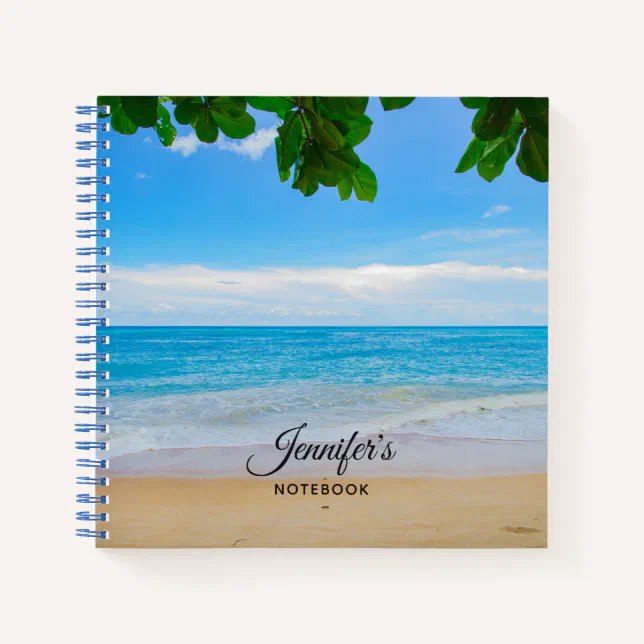 Scenic Tropical Beach Sun Sand and Surf Notebook | Zazzle