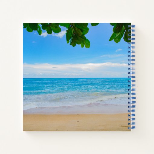 Scenic Tropical Beach Sun Sand and Surf Notebook | Zazzle