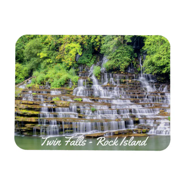 Scenic Twin Falls Rock Island Magnet | Zazzle