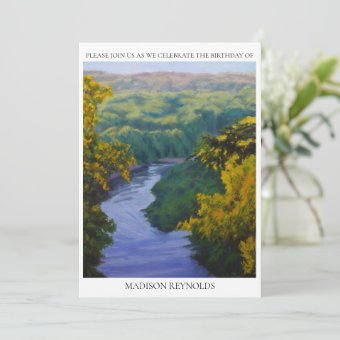 Scenic View of the River Birthday Invitation | Zazzle