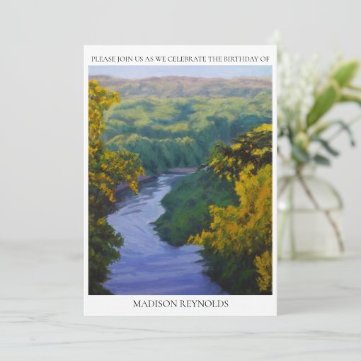 Scenic View of the River Birthday Invitation | Zazzle