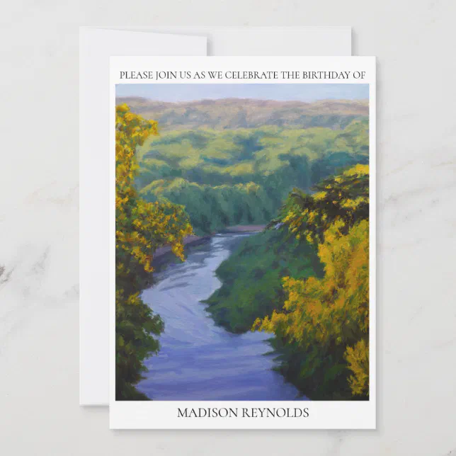 Scenic View of the River Birthday Invitation | Zazzle