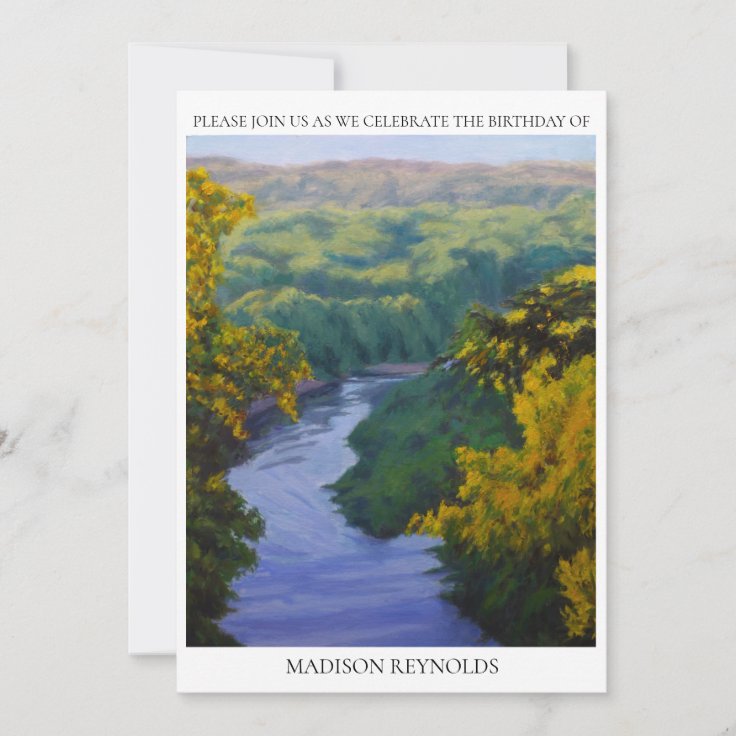 Scenic View of the River Birthday Invitation | Zazzle