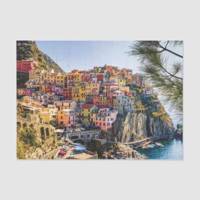Scenic Village, Cinque Terre, Liguria, Italy Tissue Paper | Zazzle