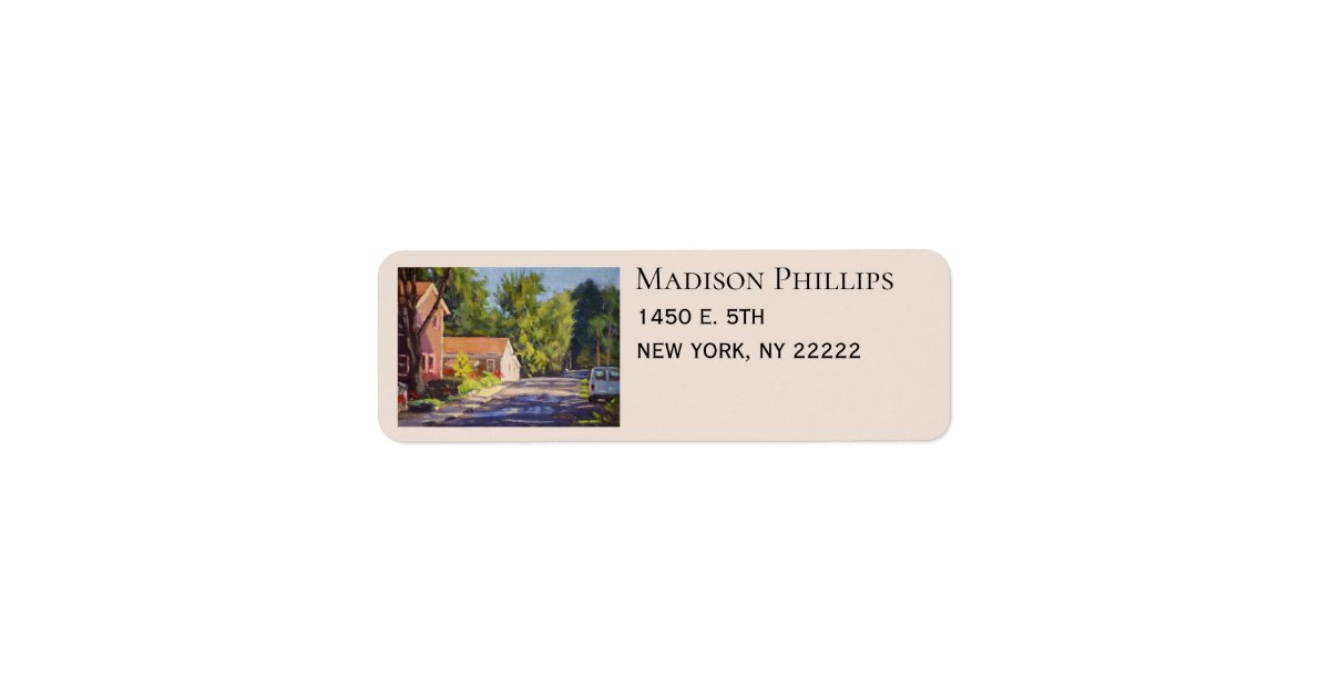 Scenic Village Street Scene Label | Zazzle