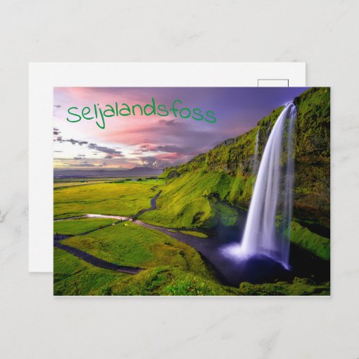 Scenic Waterfall Sunset Postcard | Zazzle