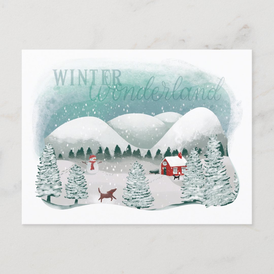 Scenic Winter Wonderland Holiday Postcard | Zazzle