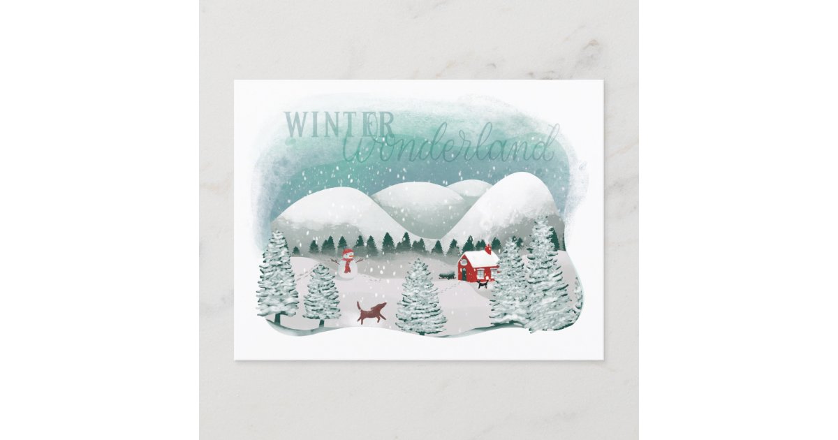 Scenic Winter Wonderland Holiday Postcard | Zazzle