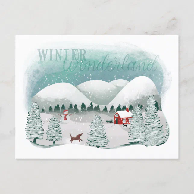 Scenic Winter Wonderland Holiday Postcard | Zazzle