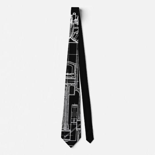 Schematic Blueprint Drawing Mechanical Drawing Neck Tie | Zazzle.com