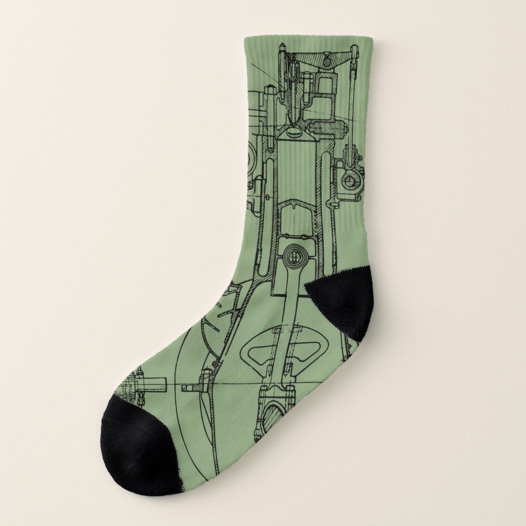 SCHEMATIC ENGINEERING BLUEPRINT DRAWING ENGINEER SOCKS | Zazzle