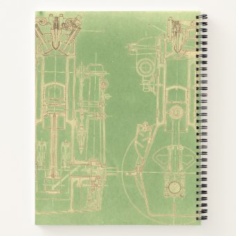 Schematic Engineering Drawing Early Gas Engine Notebook | Zazzle