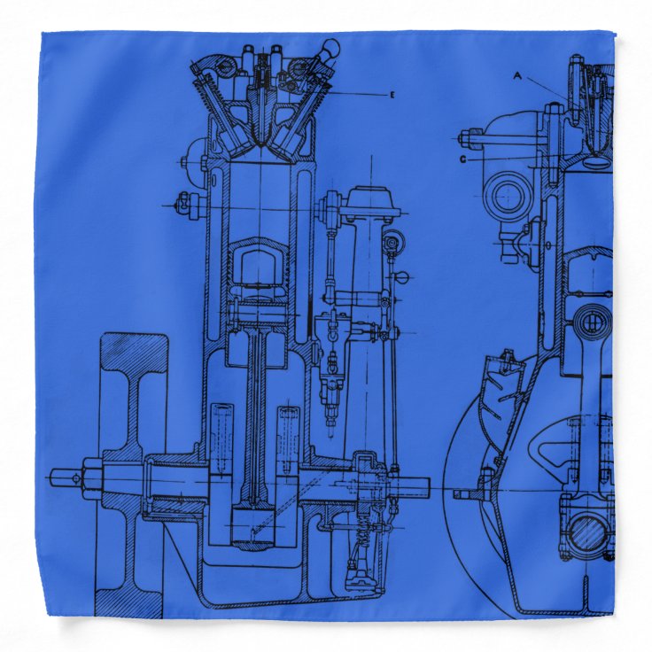 Schematic Mechanical Engineer Drawing Blueprint Bandana | Zazzle