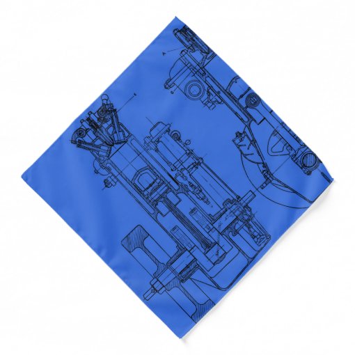 Schematic Mechanical Engineer Drawing Blueprint Bandana | Zazzle