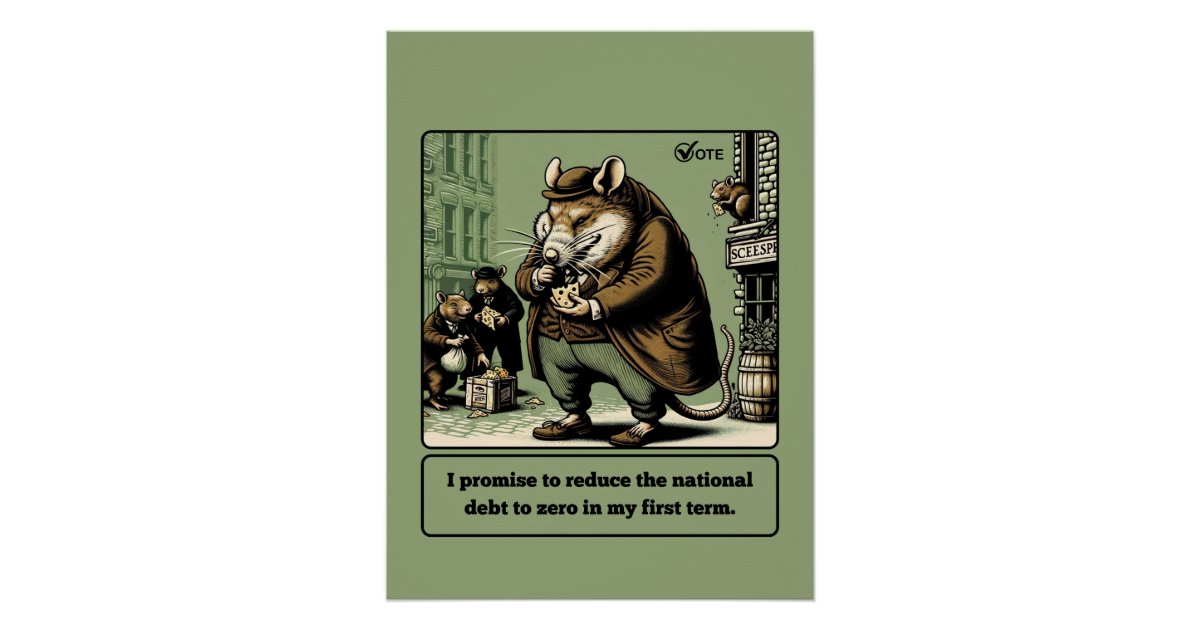 Scheming Tails: The Conniving Rat Politician Poster | Zazzle