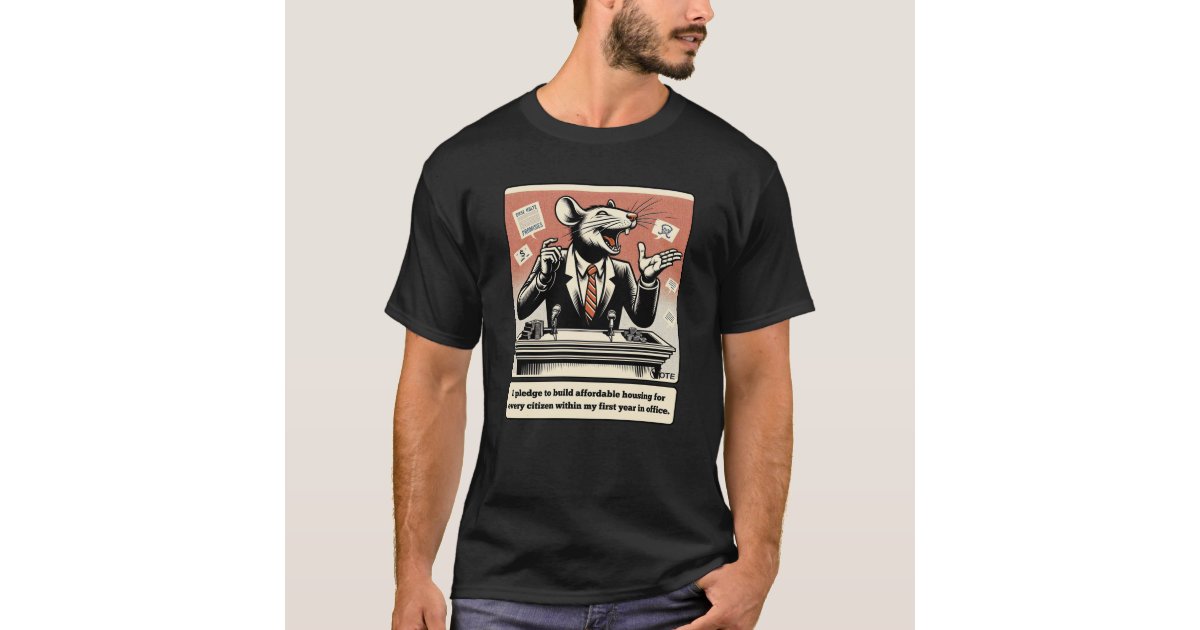 Scheming Tails: The Conniving Rat Politician T-Shirt | Zazzle