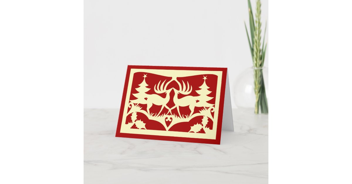 Scherenschnitte Christmas Holiday Card | Zazzle