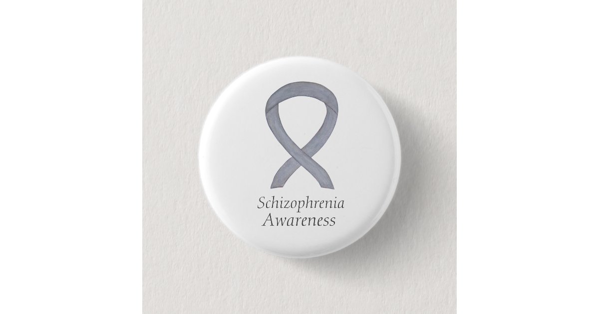 Schizophrenia Awareness Ribbon Custom Pins | Zazzle