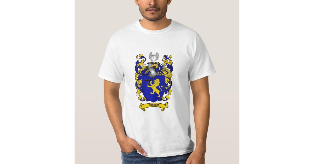 Schmidt Family Crest - Schmidt Coat of Arms T-Shirt | Zazzle