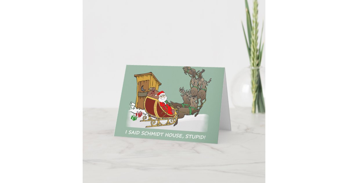 Schmidt House Cartoon Christmas Card | Zazzle.com