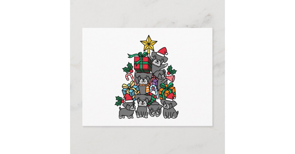 Schnauzer Christmas Tree Postcard | Zazzle