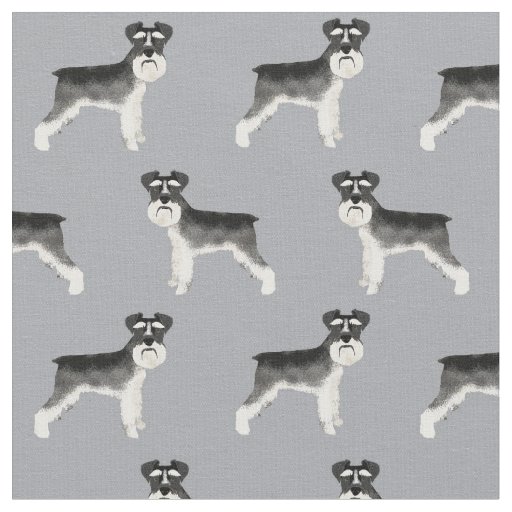 schnauzer dog grey fabric | Zazzle