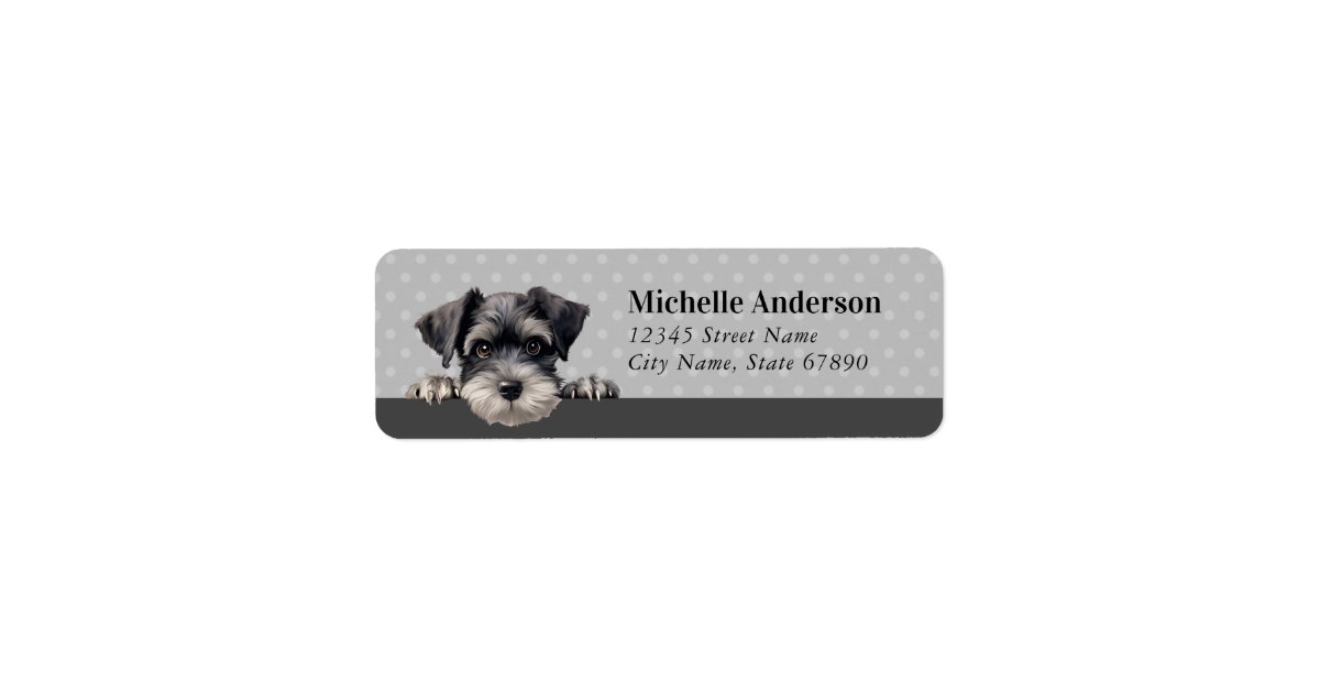 Schnauzer Dog Return Address Labels | Zazzle