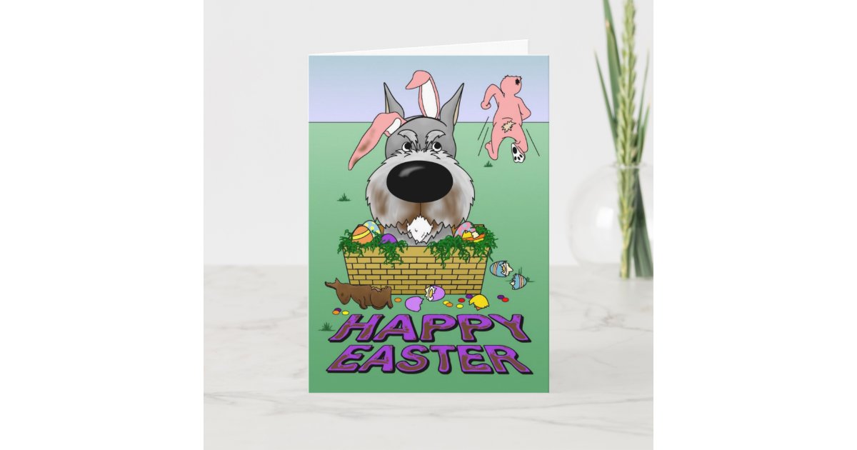 Schnauzer Happy Easter Holiday Card | Zazzle