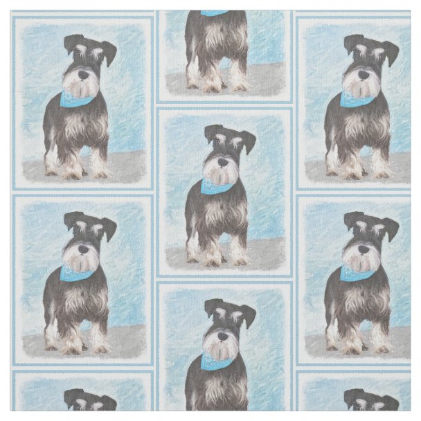 Schnauzer Dog Fabric | Zazzle.com