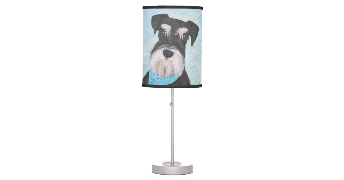 Schnauzer (Miniature) Painting - Cute Original Dog Table Lamp | Zazzle