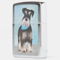 Schnauzer (Miniature) Painting - Cute Original Dog Zippo Lighter | Zazzle