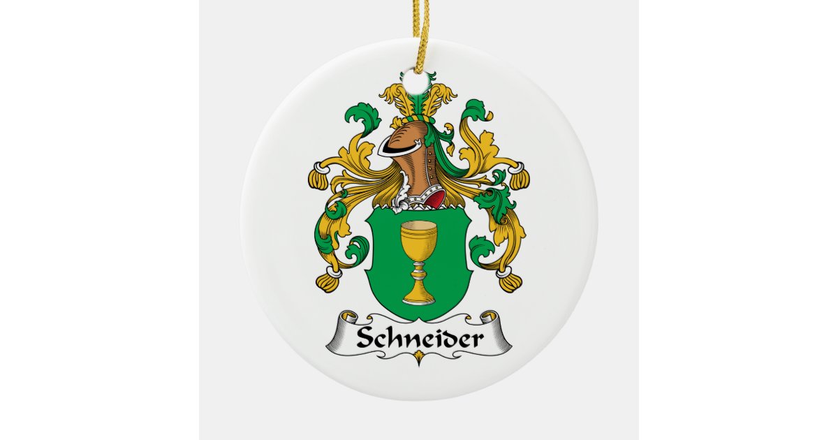 Schneider Family Crest Ceramic Ornament | Zazzle