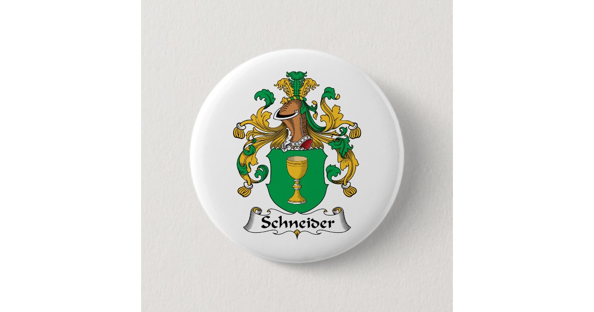 Schneider Family Crest Pinback Button | Zazzle