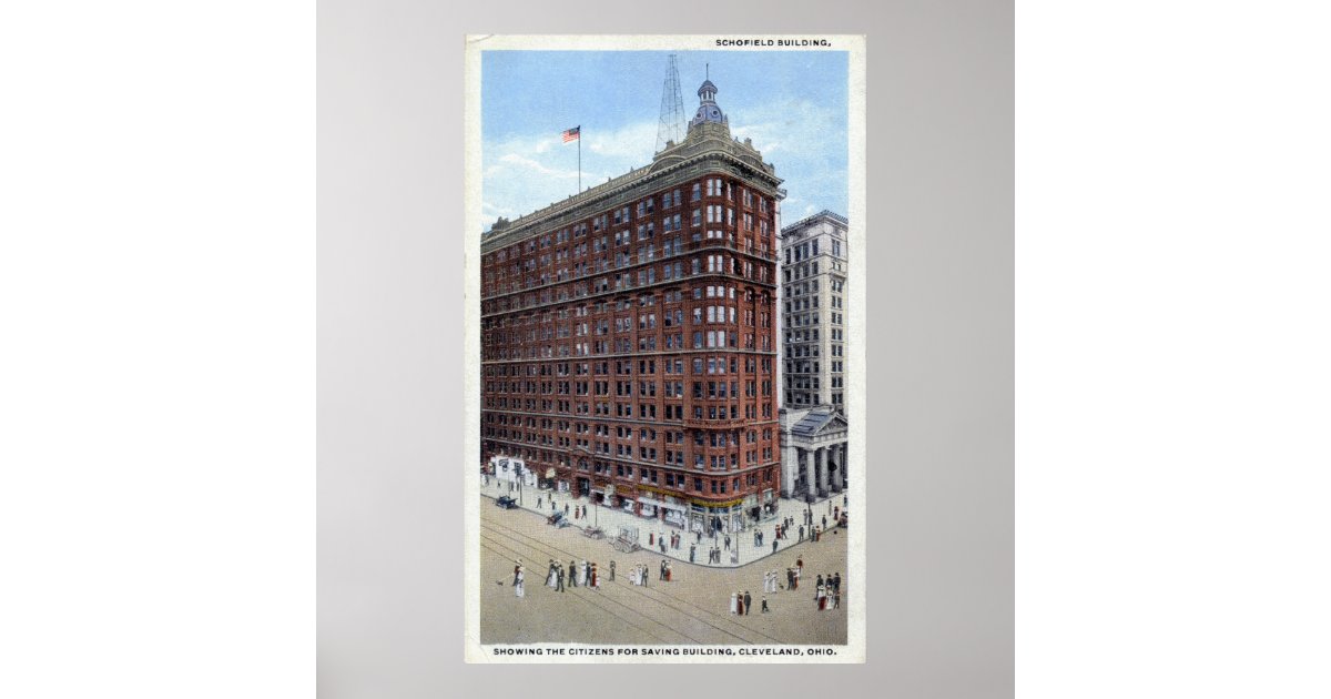 Schofield Building, Cleveland Ohio 1920s Vintage Poster | Zazzle
