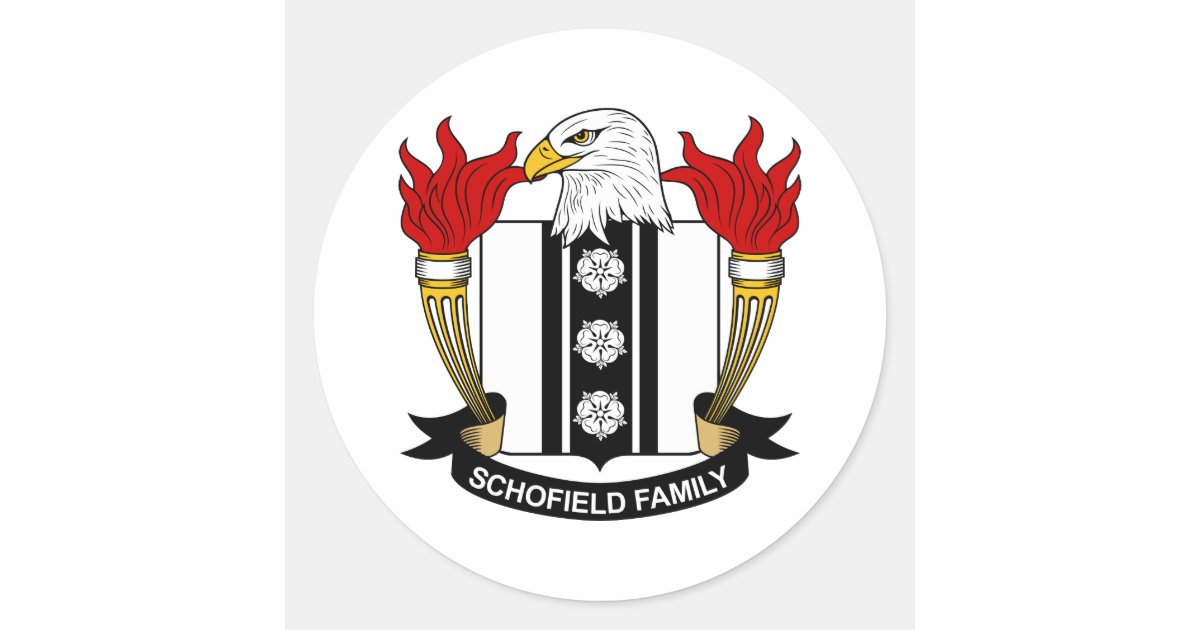 Schofield Family Crest Classic Round Sticker | Zazzle