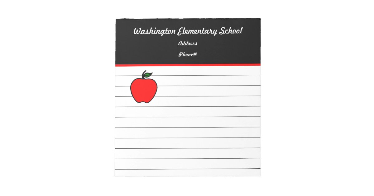 School Apple Notepad | Zazzle