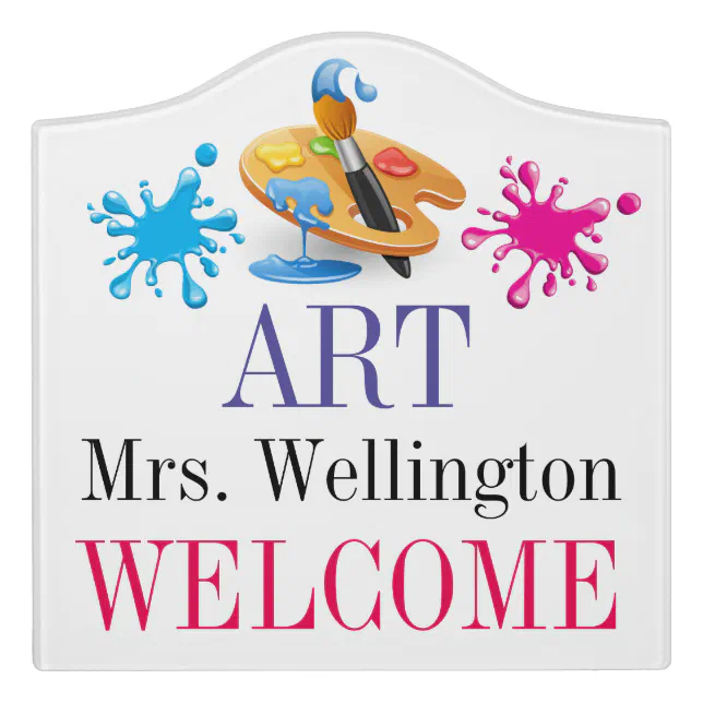 School ART Teacher Classroom Door Sign | Zazzle