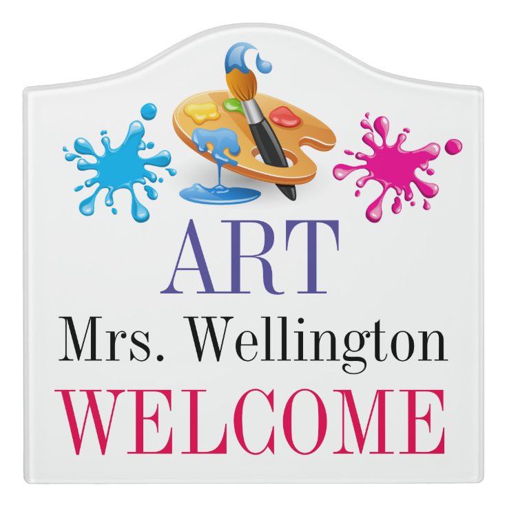School ART Teacher Classroom Door Sign | Zazzle