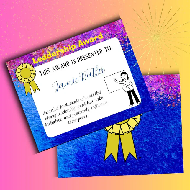 School award certificates motivational class prize | Zazzle