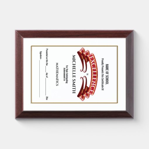 School award red gold ribbon banner achievement | Zazzle