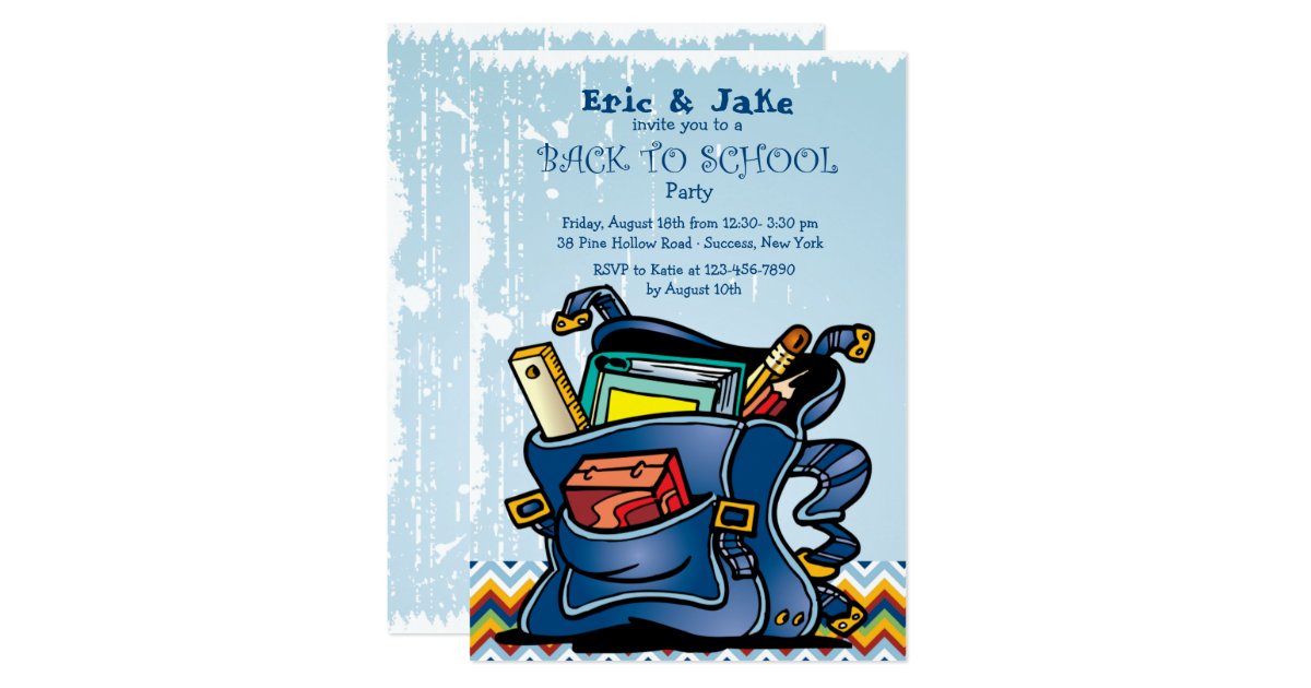 School Backpack Invitation | Zazzle