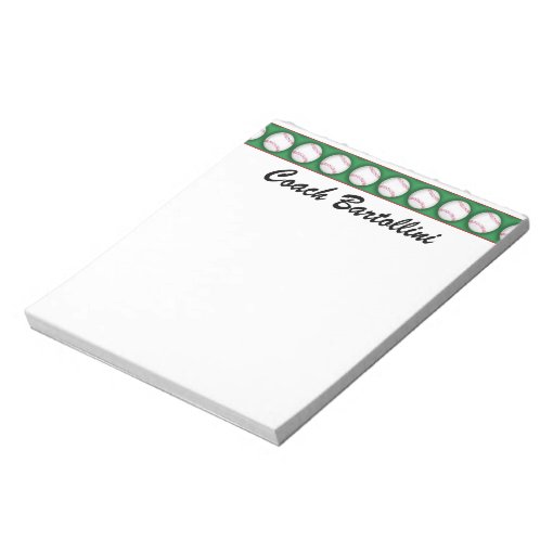 School Baseball Note Pad - SRF | Zazzle