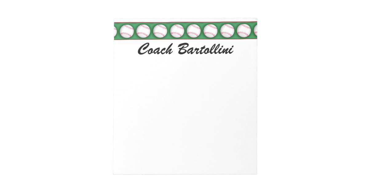 School Baseball Note Pad - SRF | Zazzle