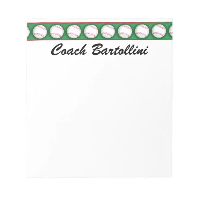 School Baseball Note Pad - SRF | Zazzle